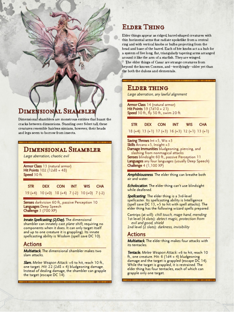181 182 366 Dimensional Shambler Elder Thing | PDF | Dungeons & Dragons ...