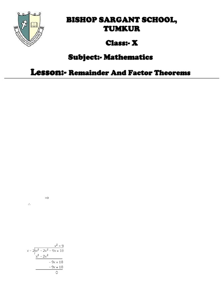 Remainder And Factor Theorems Exercise Ex. 8(B) | PDF | Factorization | Numerical Analysis