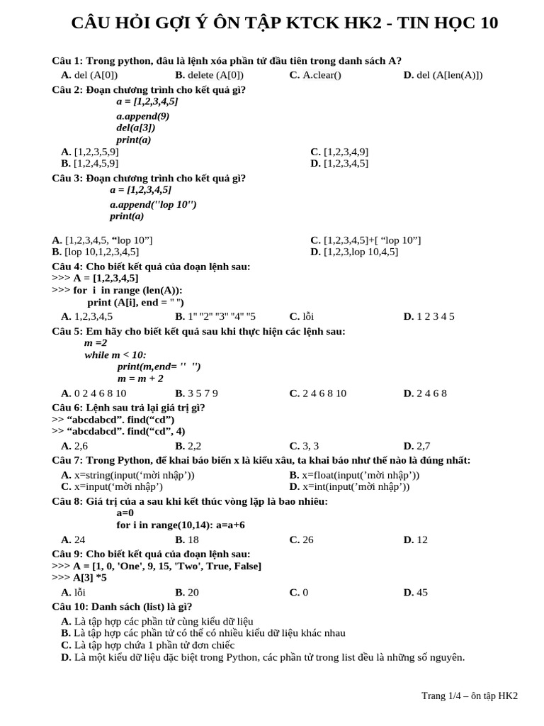 CauHoiGoiYOnTap10_KTCK_HK2_HS | PDF