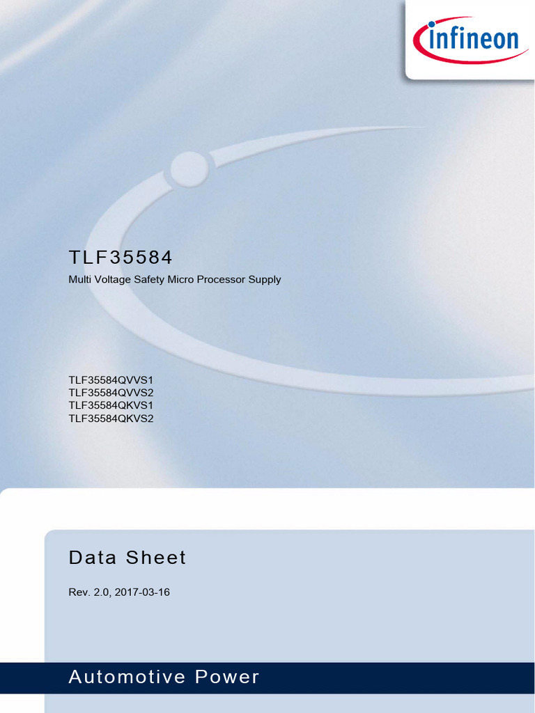 TLF35584 Micro Processor Supply Datasheet | PDF | Input/Output | Capacitor