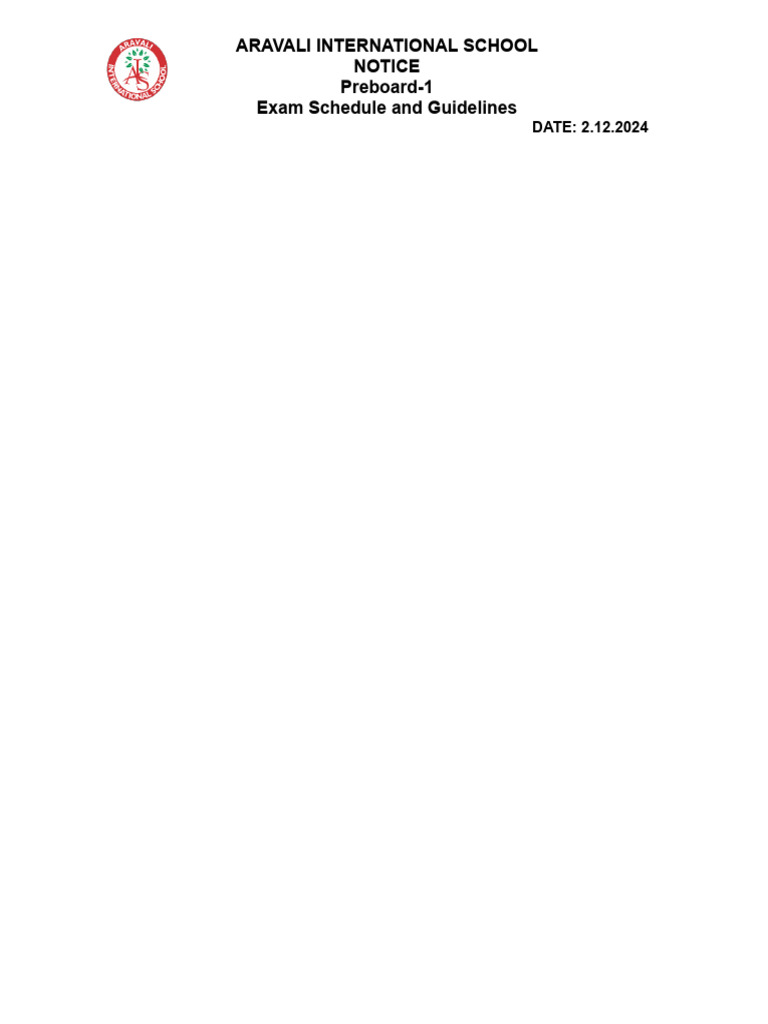 Preboard Exam Schedule & Guidelines 2024 | PDF