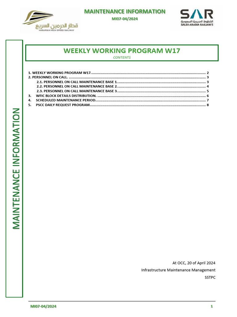 Maintenance Information MI07 - 04 - 2024 | PDF