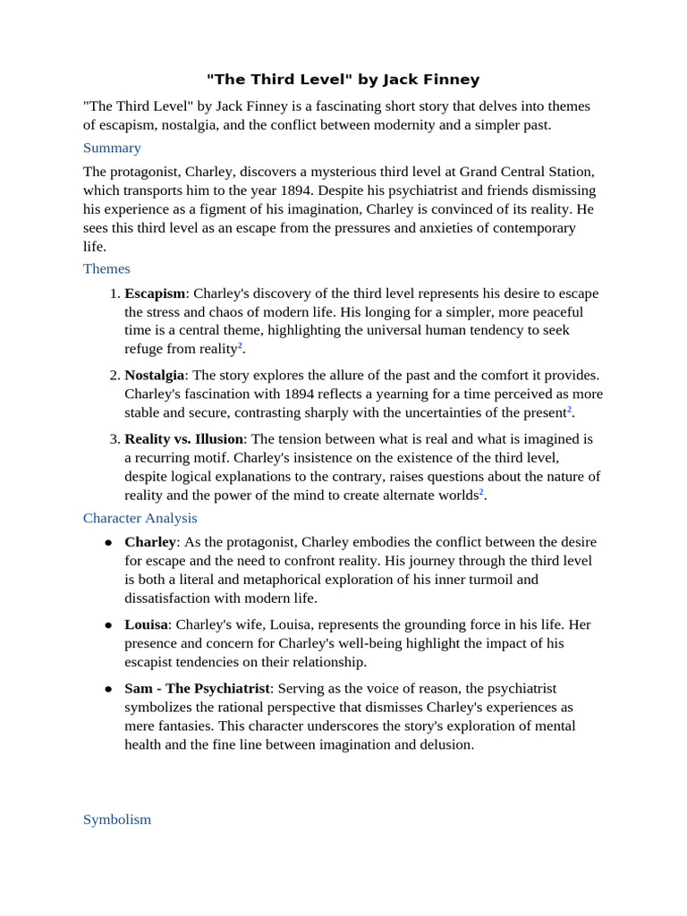 The Third Level | PDF | Psychology