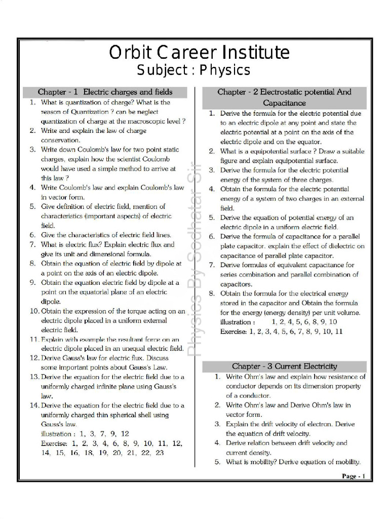 Phy Imp Topics | PDF