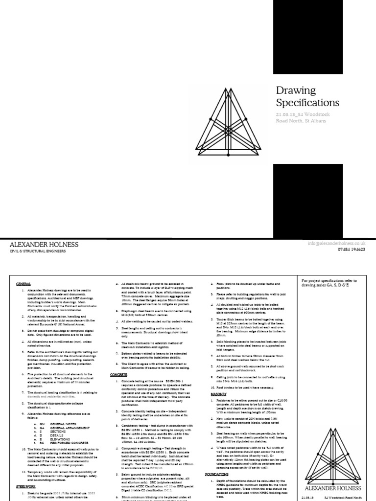 E1 - Drawing Specifications - 03 | PDF | Foundation (Engineering ...