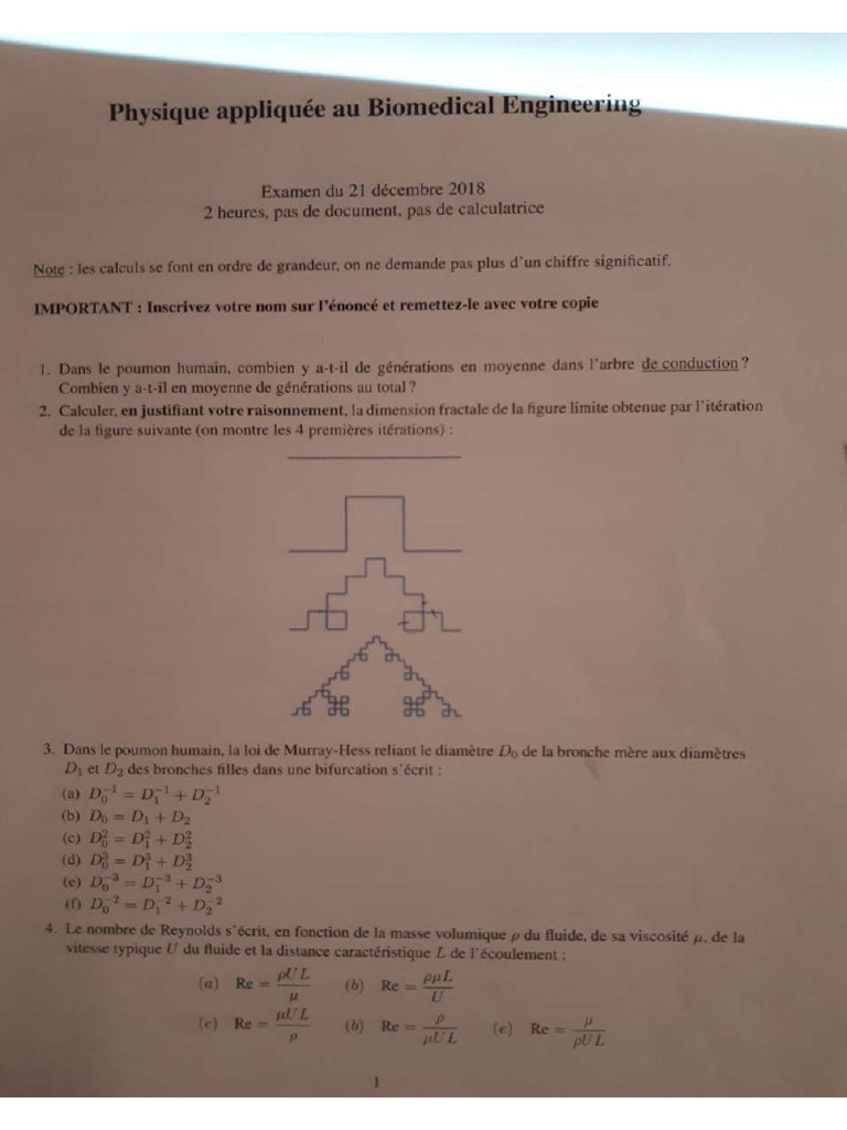 Exam - BE - Class2021 - Enoncé | PDF