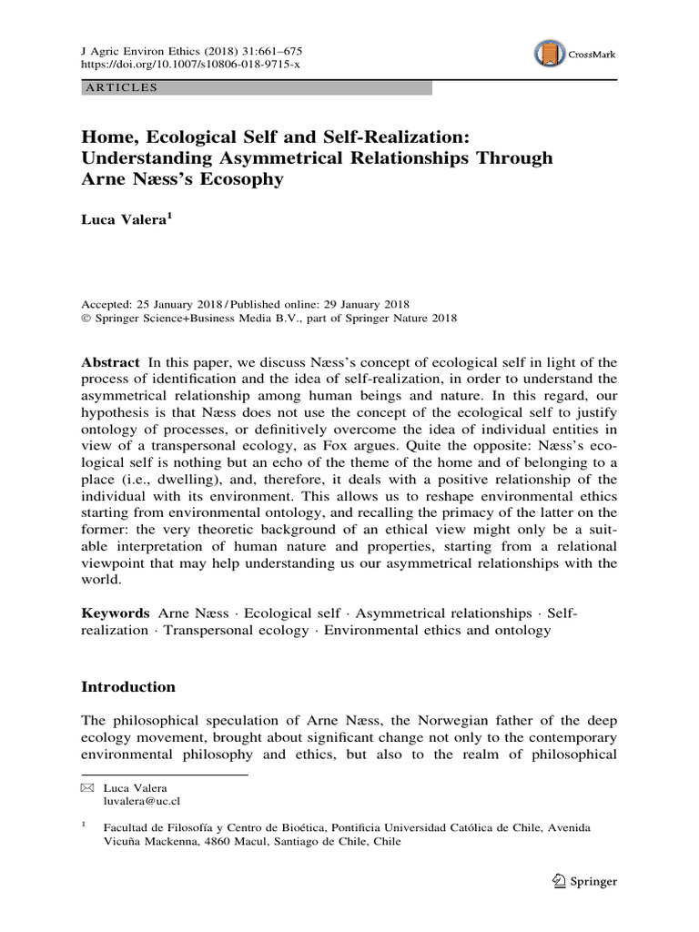 Home, Ecological Self and Self-Realization... Luca Valera | PDF | Ontology | Environmental Ethics