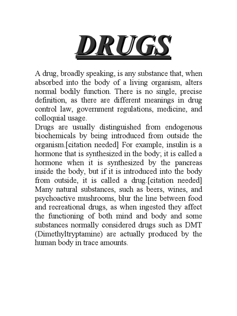 Project Report On Drugs (Without Pics) | PDF | Substance Abuse ...