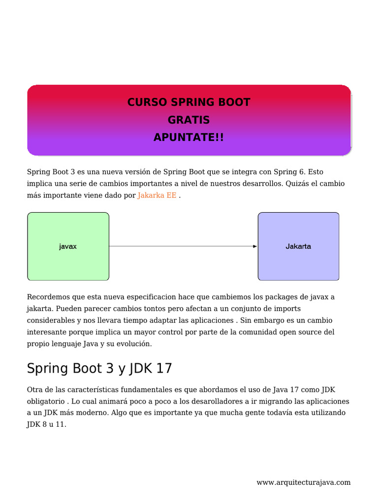 Spring Boot 3 y Sus Novedades | PDF | Java (lenguaje de programación ...