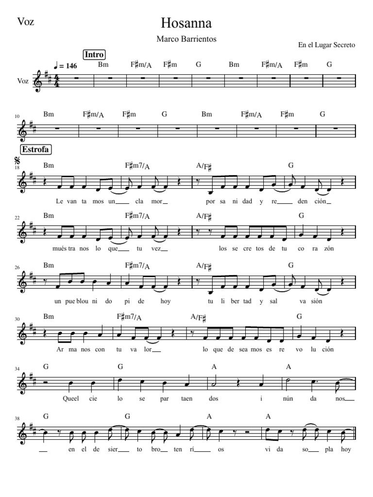 Hosanna - Marco Barrientos-Voz | PDF