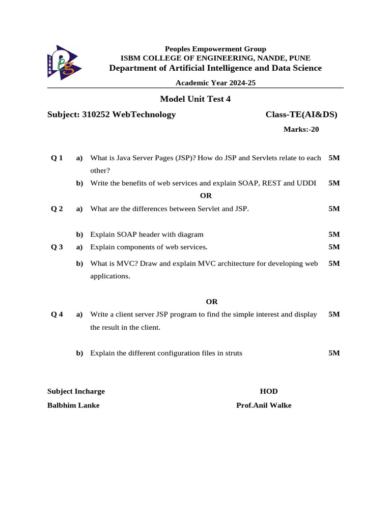 Model Unit Test - 4 WT | PDF