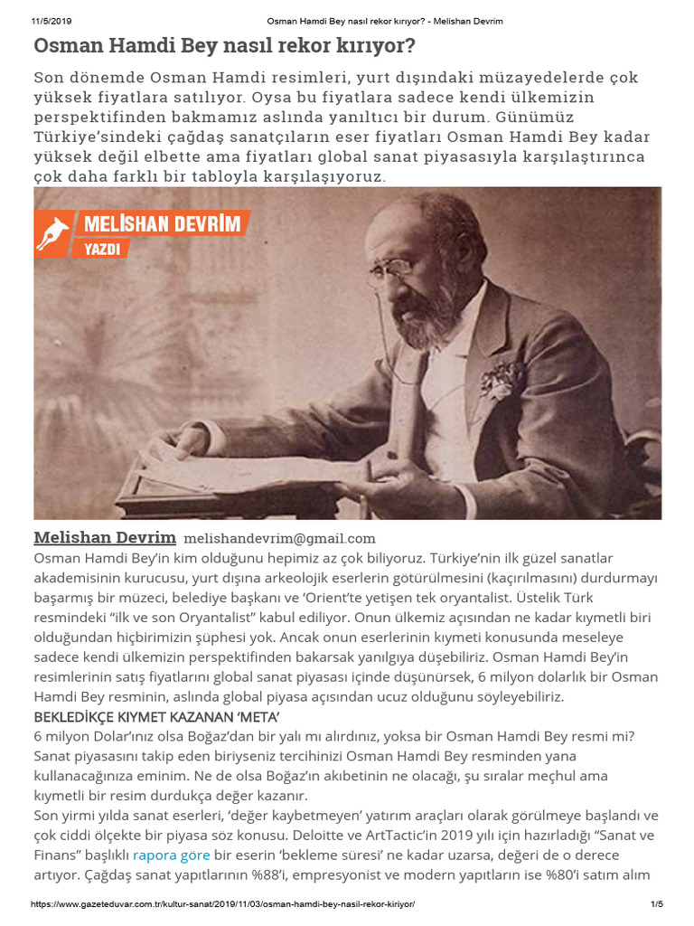 Osman Hamdi Bey Nasil Rekor Kiriyor | PDF
