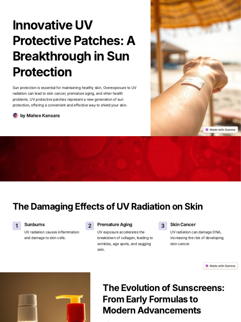 Innovative UV Protective Patches A Breakthrough in Sun Protection | PDF ...