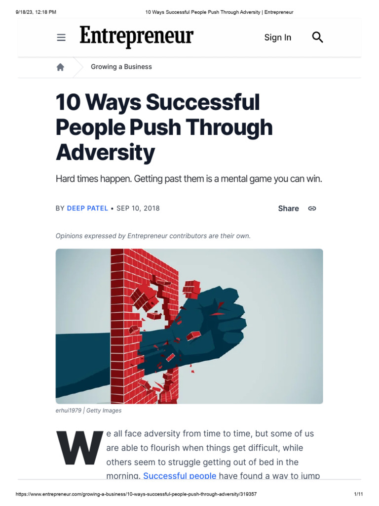 Overcoming Adversity: 10 Key Strategies | PDF | Psychological ...