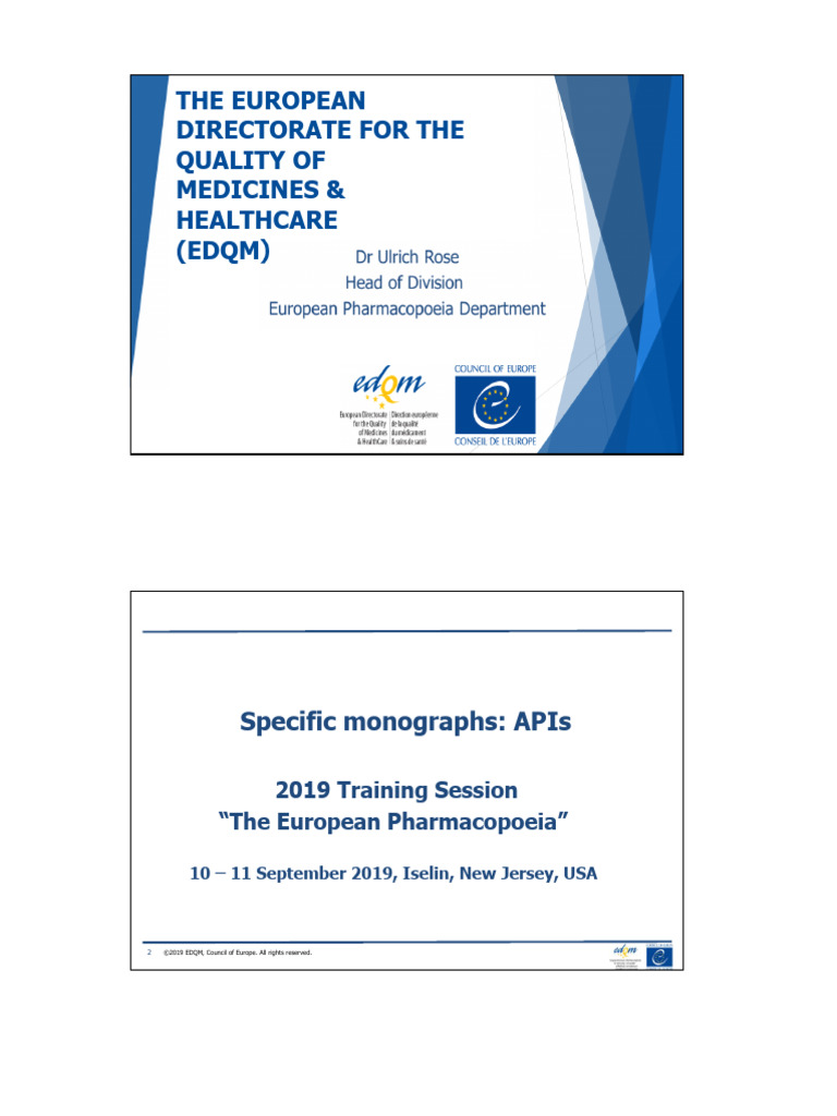 European Pharmacopoeia Workshop - Presentation 03 - Specific Monographs ...