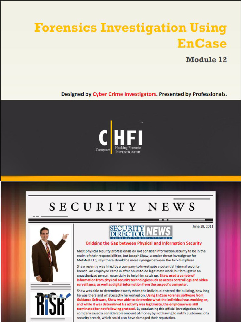 Module 12 Forensics Investigation Using EnCase | PDF