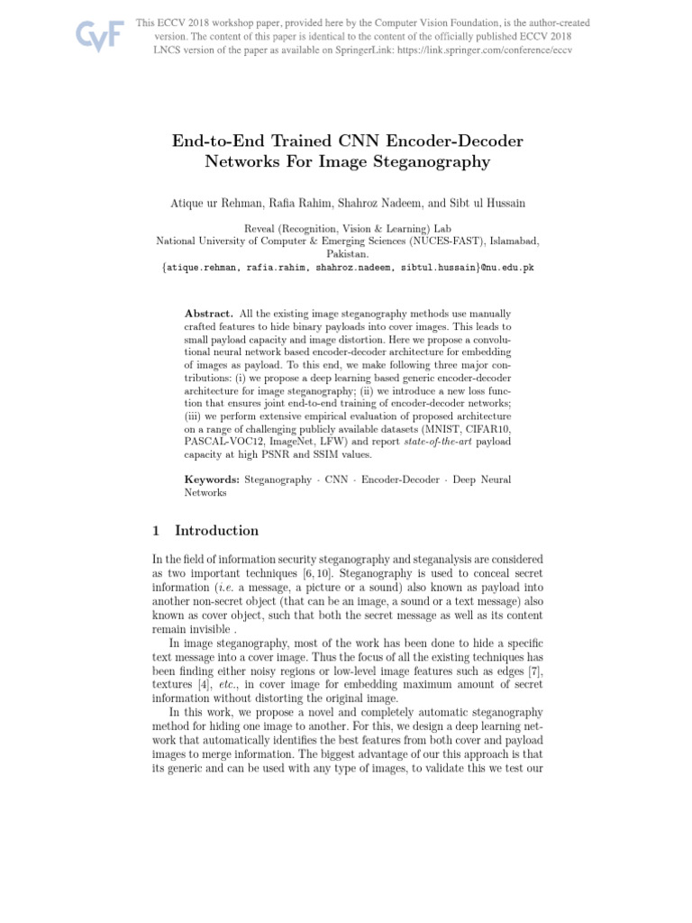 Rehman End-To-End Trained CNN Encoder-Decoder Networks For Image ...