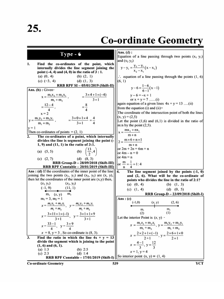 Co-ordinate Geometry | PDF