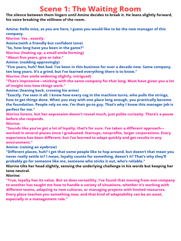 Interview Dynamics: Amine vs. Nisrine | PDF | Leadership