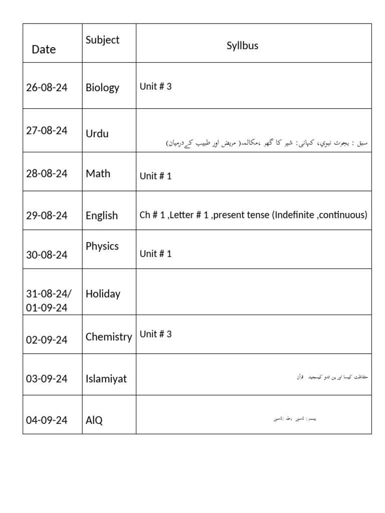 Date Sheet 9 Class | PDF