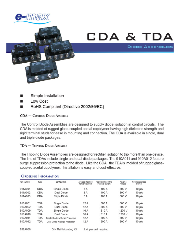 E-MAX CDA TDA Tripping Diodes 2017 | PDF | Diode | Rectifier