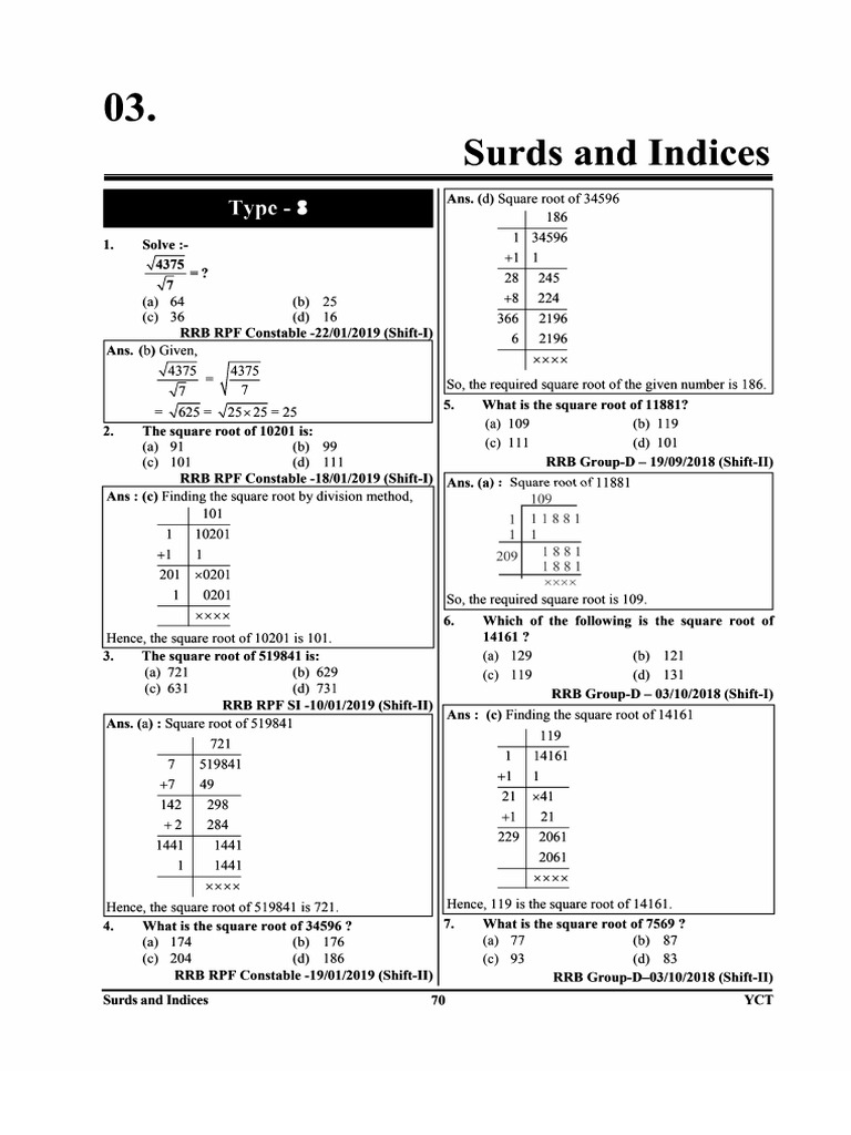 Indices and Surds | PDF