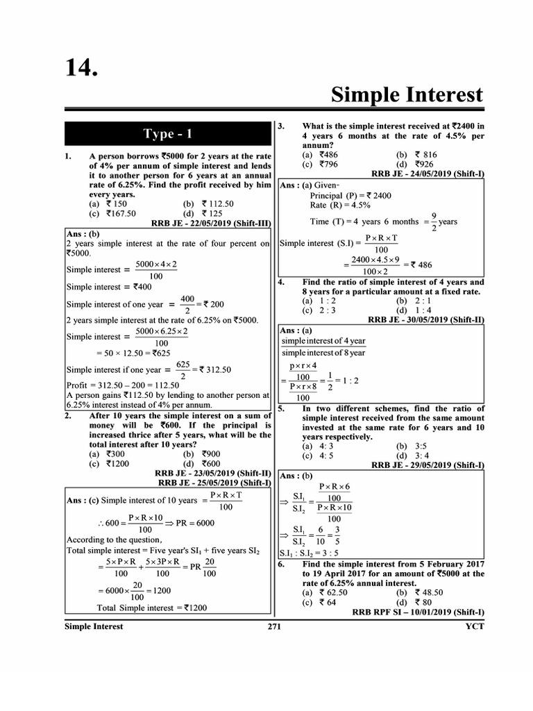 Simple Interest | PDF
