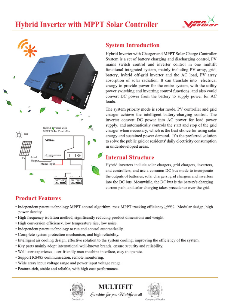 Hybrid Inverter With MPPT Solar Controller | PDF