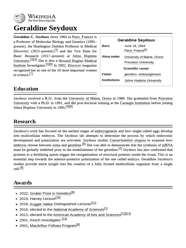 Geraldine_Seydoux | PDF | Life Sciences | Reproduction