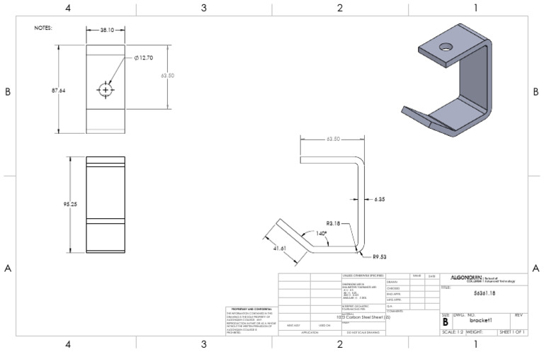 Bracket 2d drawing | PDF