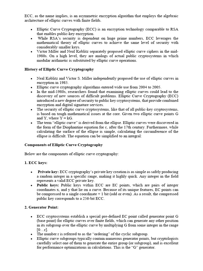 ecc | PDF | Cryptography | Public Key Cryptography