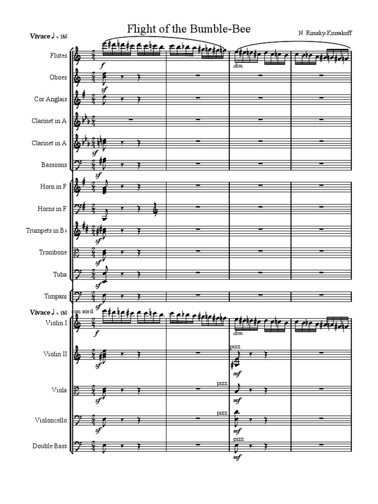 Flight of The Bumblebee-Score | PDF | Classical Compositions | Musical ...