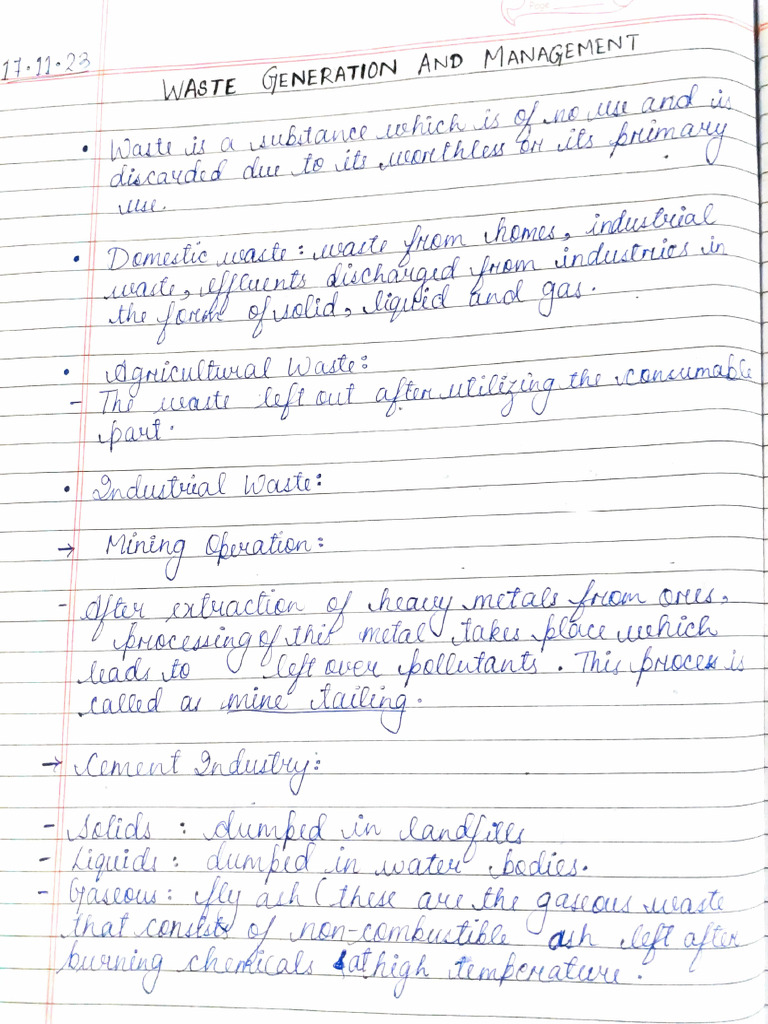 Waste Generation & Management | PDF