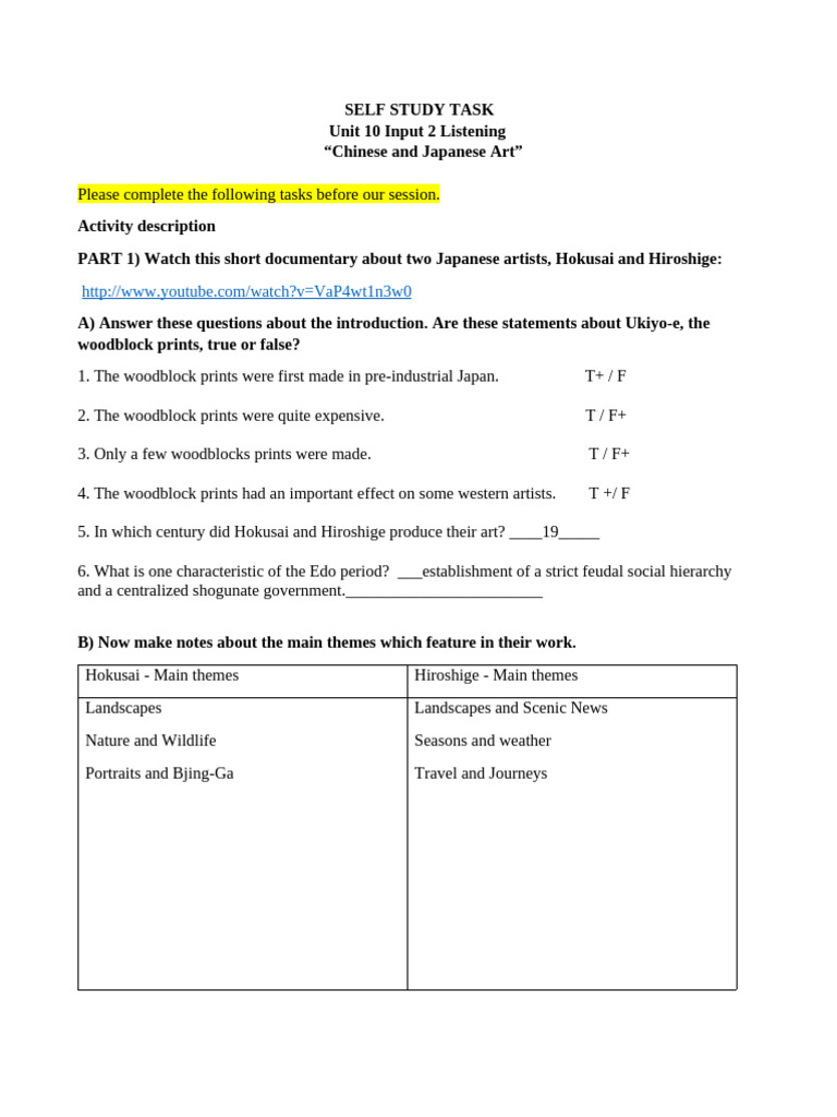 SELF STUDY TASK - Chinese and Japanese Art | PDF | Ukiyo E