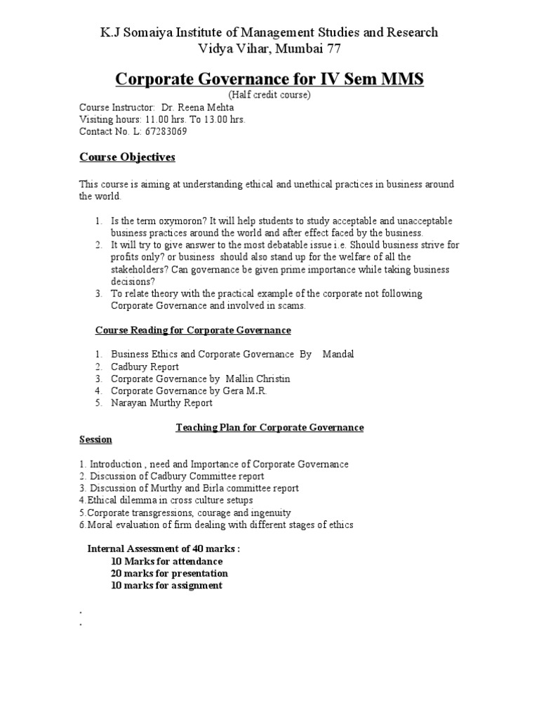 Corporate Governance | PDF