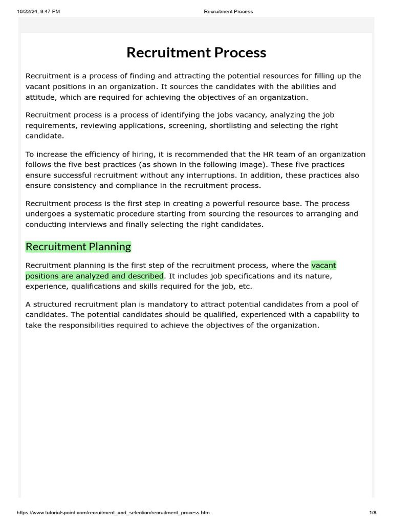 Recruitment Process | PDF | Recruitment | Résumé