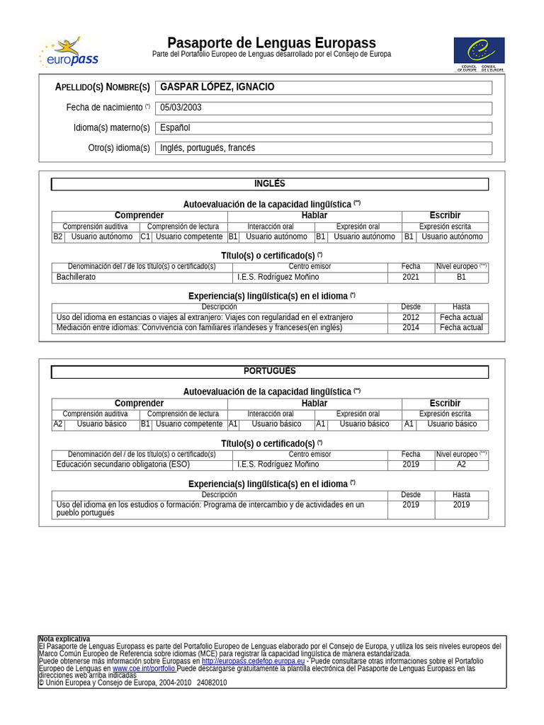 PLE Ignacio Gaspar López | PDF | Sumario abstracto) | Lingüística