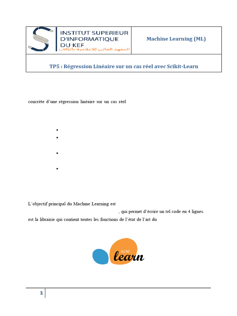 Machine Learning (ML) : Scikit-Learn | PDF | Analyse de régression ...