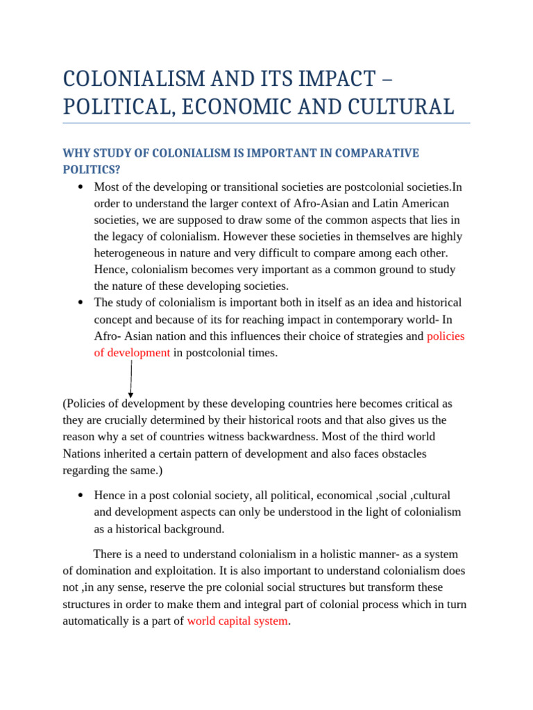 COLONIALISM Nancy Notes | PDF | Colonialism | Postcolonialism