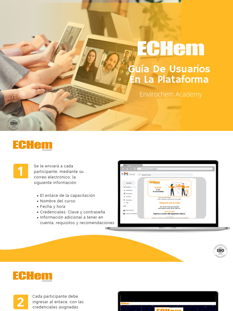 Guia de Usuarios en La Plataforma Echem | PDF | Contraseña | Informática