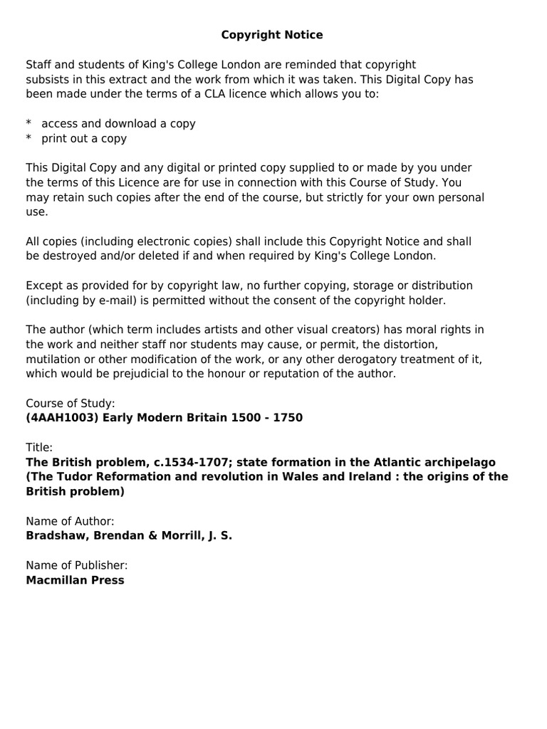 Bradshaw - Tudor Reformation | PDF | Wales | Ireland