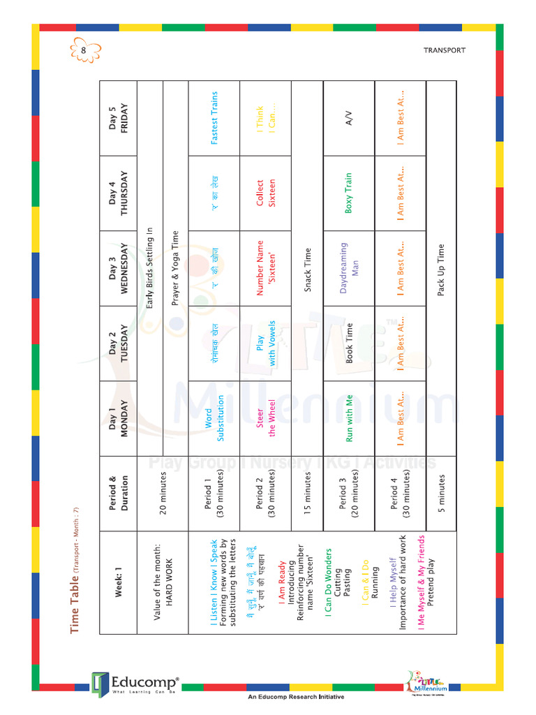 5-6 RTF-II Transport Time Table Week 1 | PDF
