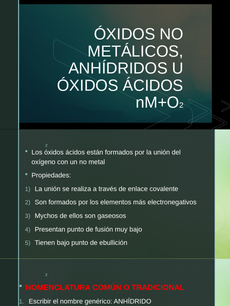 ÓXIDOS ÁCIDOS O ANHÍDRIDOS | PDF
