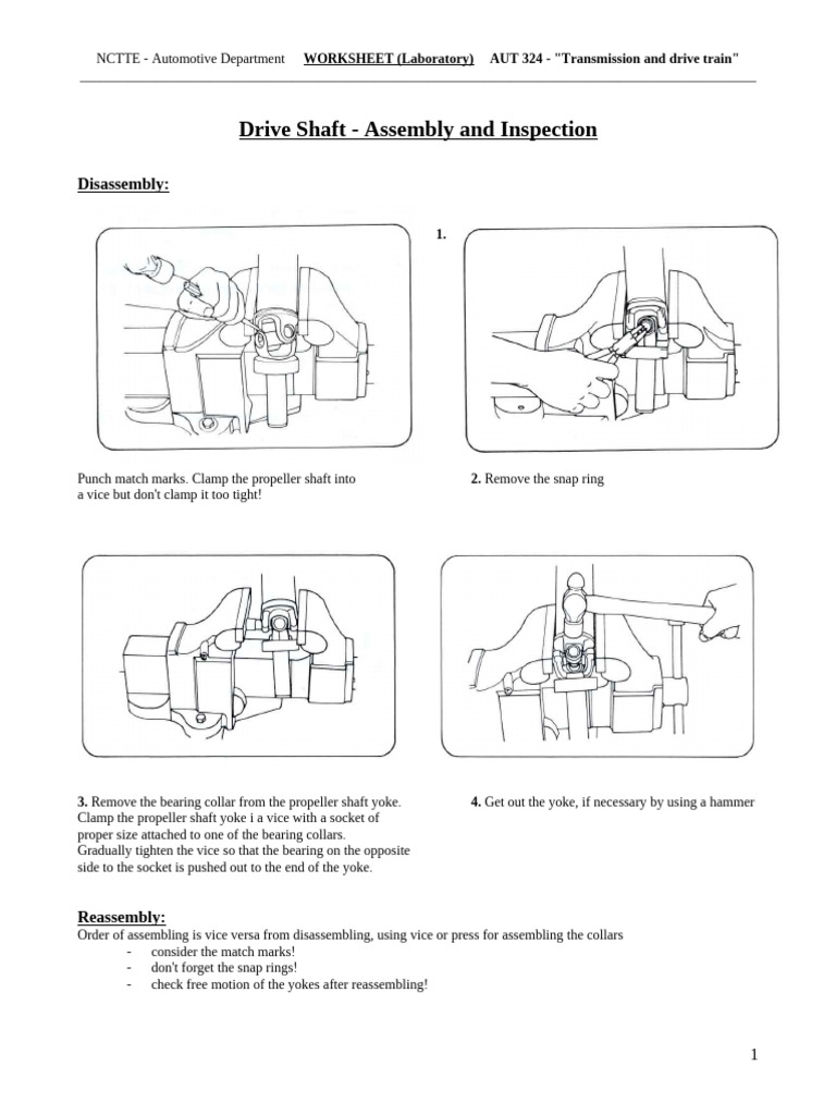 324-7 LAB Worksheet - Assembly Inspection Drive Shaft | PDF
