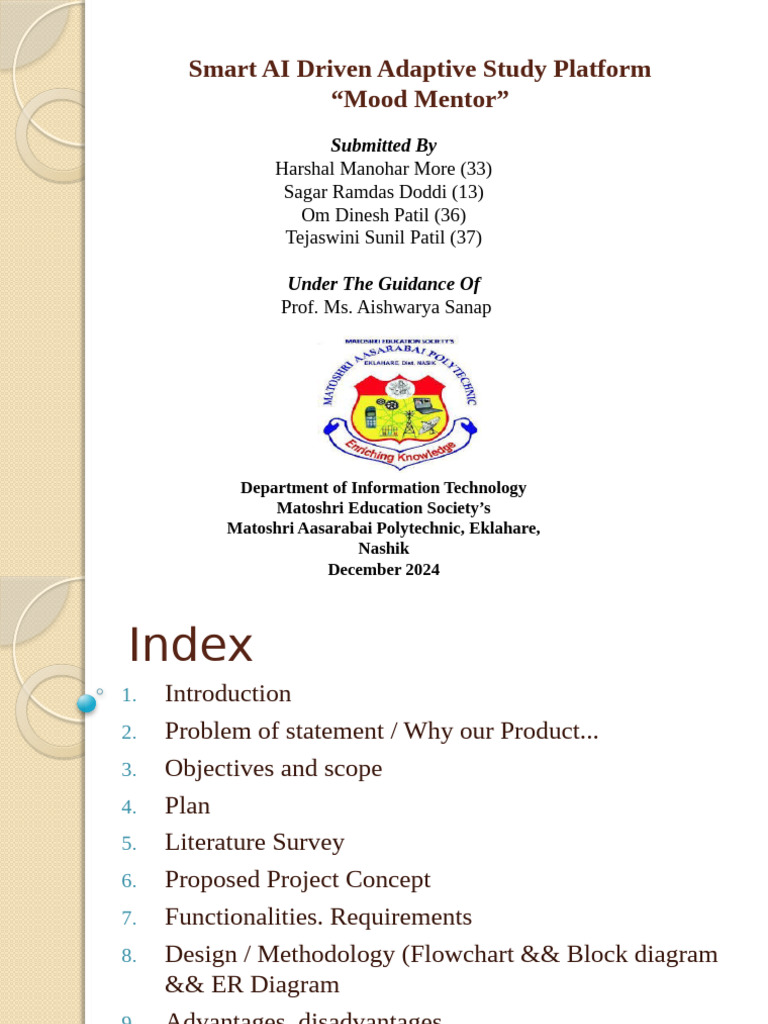Smart AI Driven Adaptive Study Platform Mood Mentor | PDF | Artificial Intelligence ...