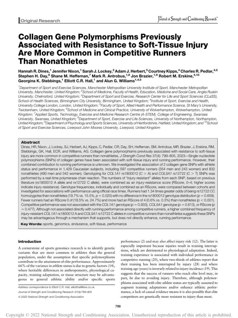 Collagen Gene Polymorphisms Previously Associated.5-1 | PDF | Genotype ...