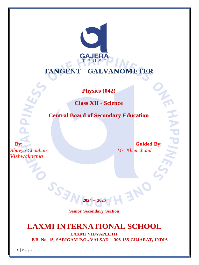 Physics Investegatory Project Bhavya | PDF | Earth's Magnetic Field | Electricity