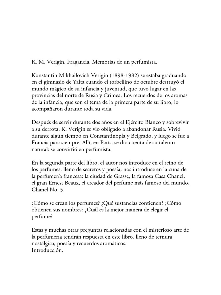 Memorias de Un Perfumista | PDF | Perfume | café