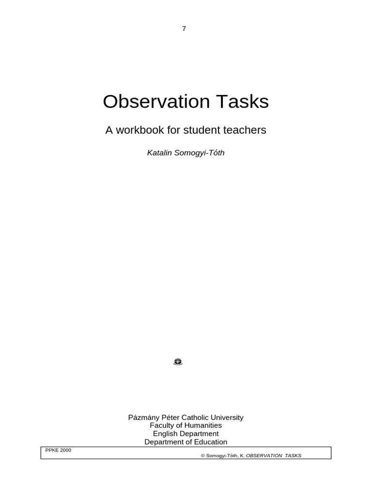 Observation Tasks (6) .Doc 0 | PDF | Teachers | Mentorship