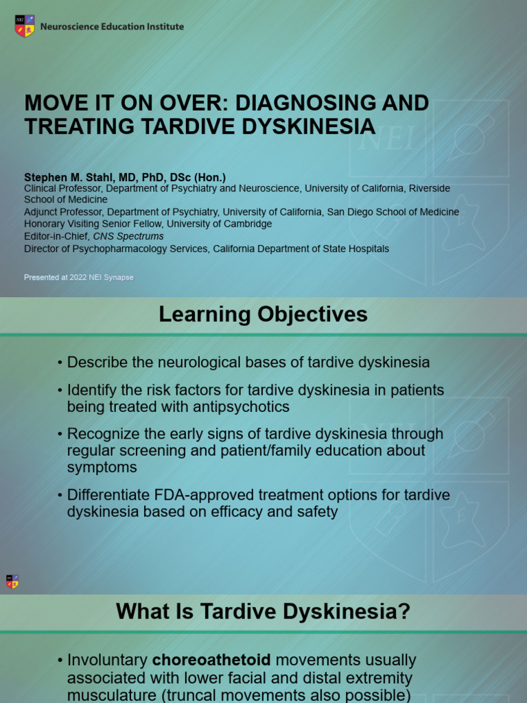DIAGNOSING AND TREATING TARDIVE DYSKINESIA | PDF | Dopamine Receptor D2 ...